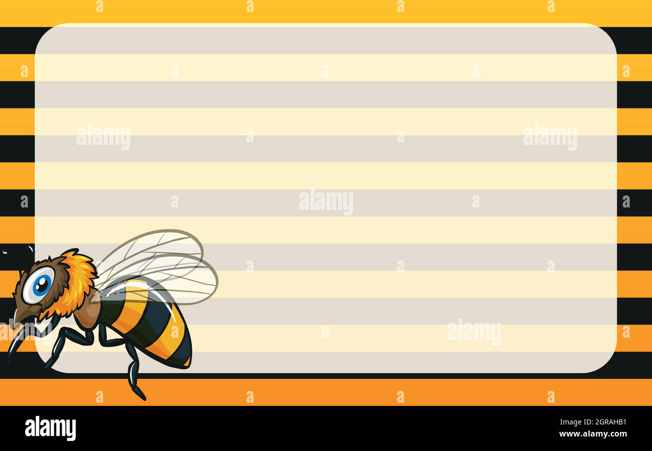 Border design with yellow bee Stock Vector Image & Art - Alamy