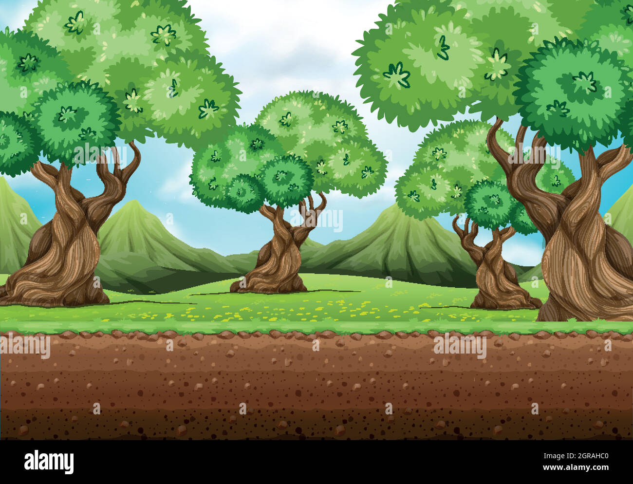 Trees garden Stock Vector Images - Alamy