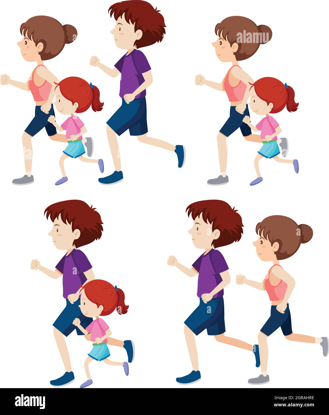 set of people running Stock Vector Image & Art - Alamy