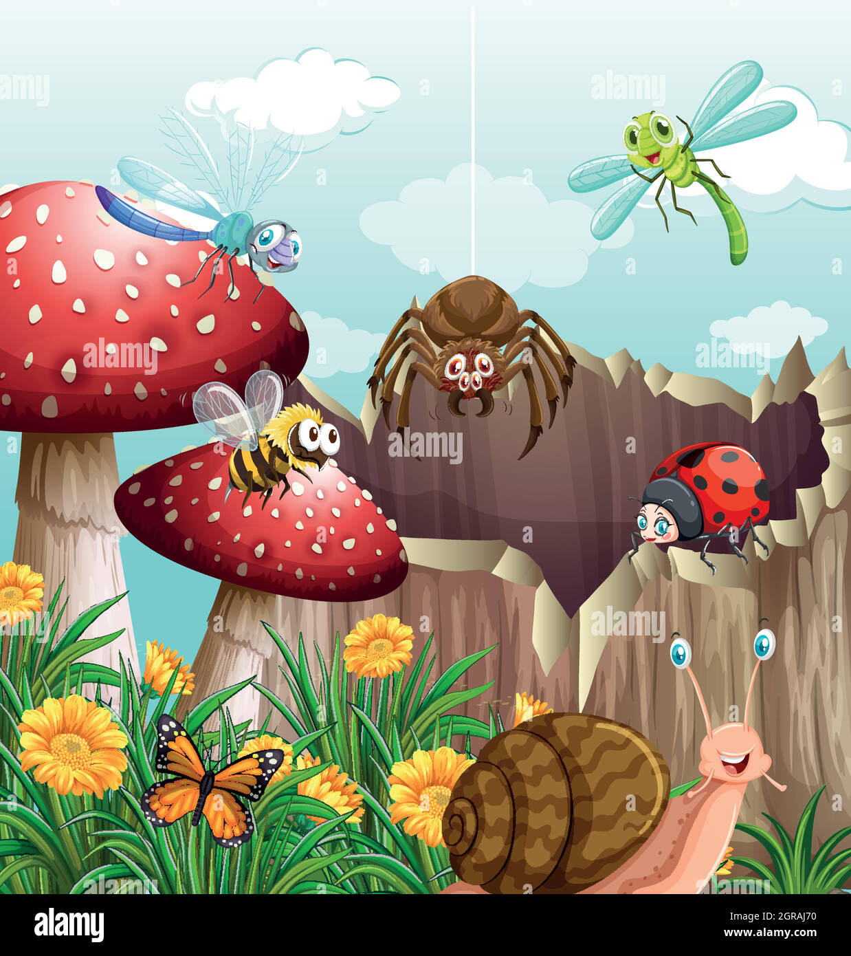 Different types of insects in garden Stock Vector Image & Art - Alamy