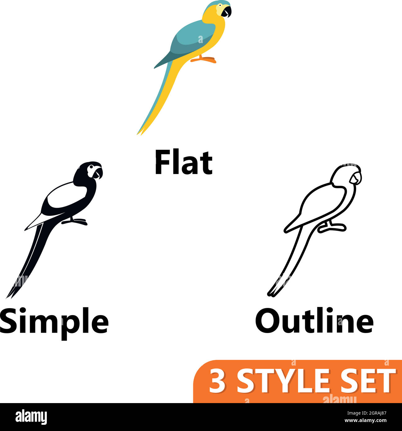 Parrot icons set Stock Vector Image & Art - Alamy