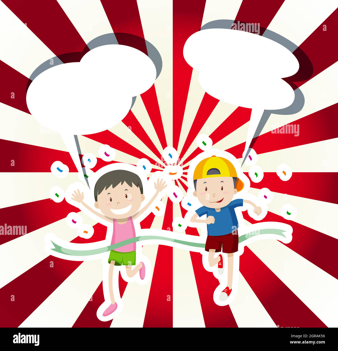 Two boys running race Stock Vector Images - Alamy