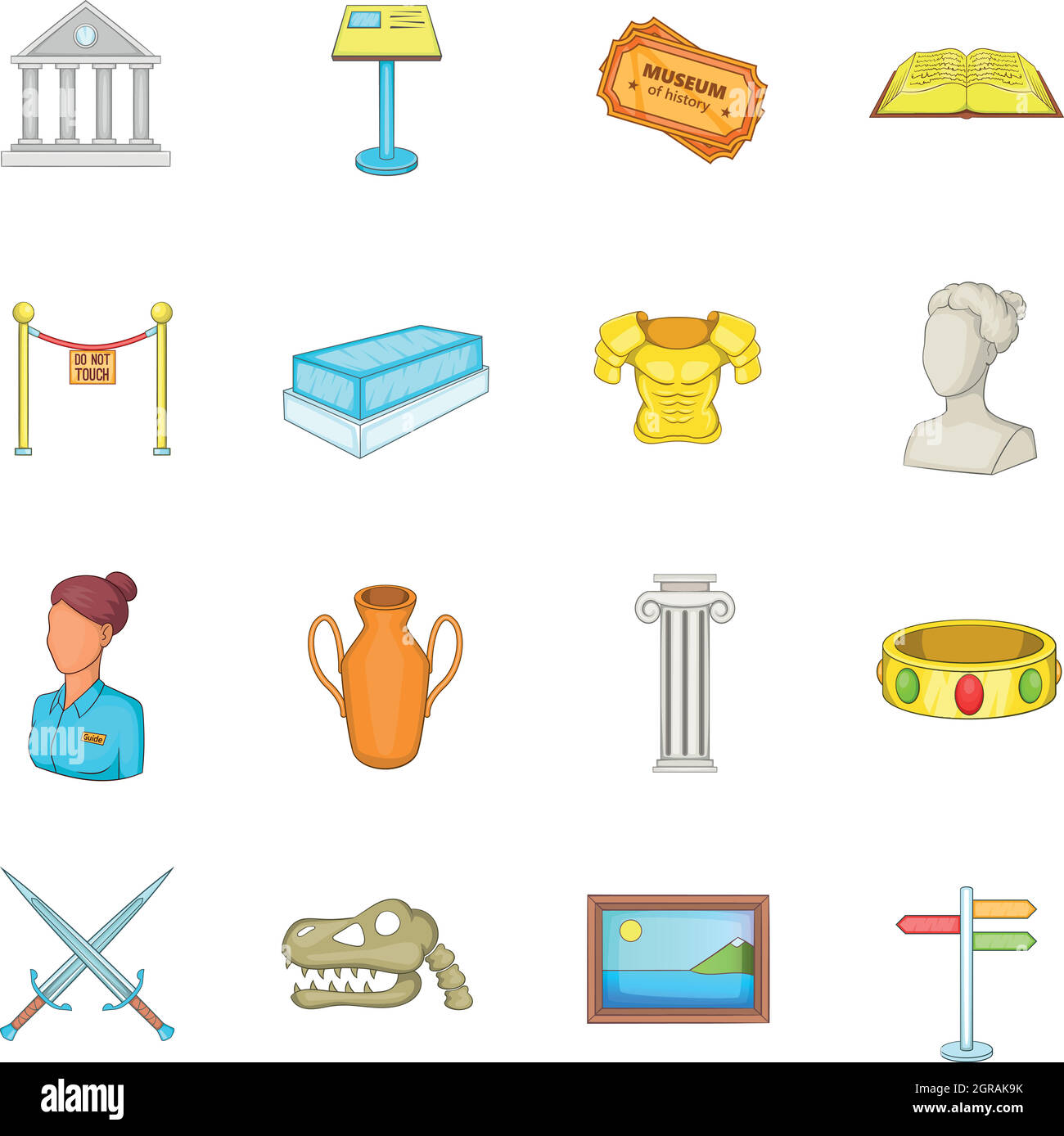 Museum icons set, cartoon style Stock Vector Image & Art - Alamy