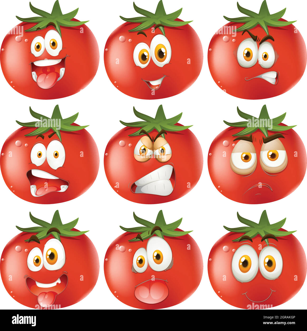 Fresh tomato with facial expressions Stock Vector Image & Art - Alamy