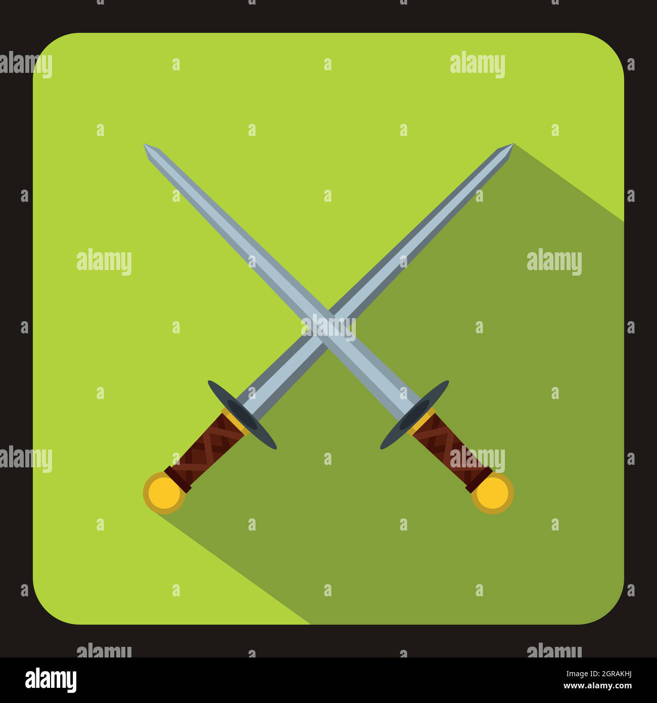 Crossed swords icon, flat style Stock Vector Image & Art - Alamy