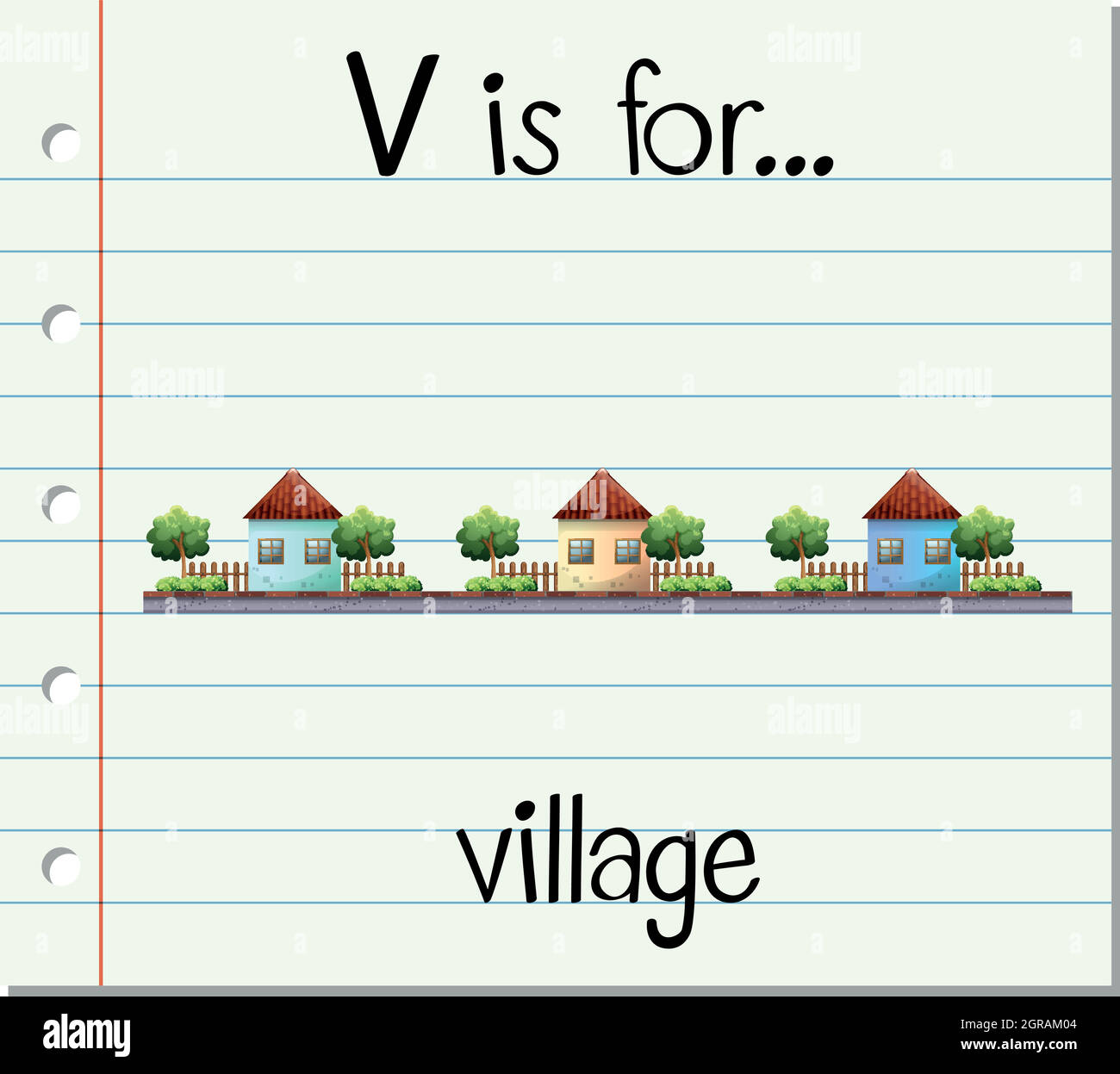 Flashcard letter V is for village Stock Vector Image & Art - Alamy