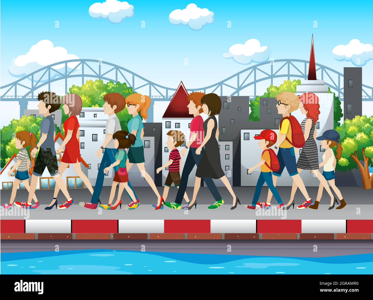 Walking people in street Stock Vector Images - Alamy