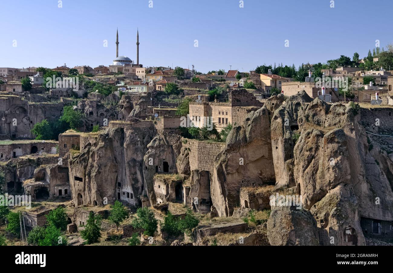 rural town of the traditional country in Turkey mosque of Guzelyurt and ...