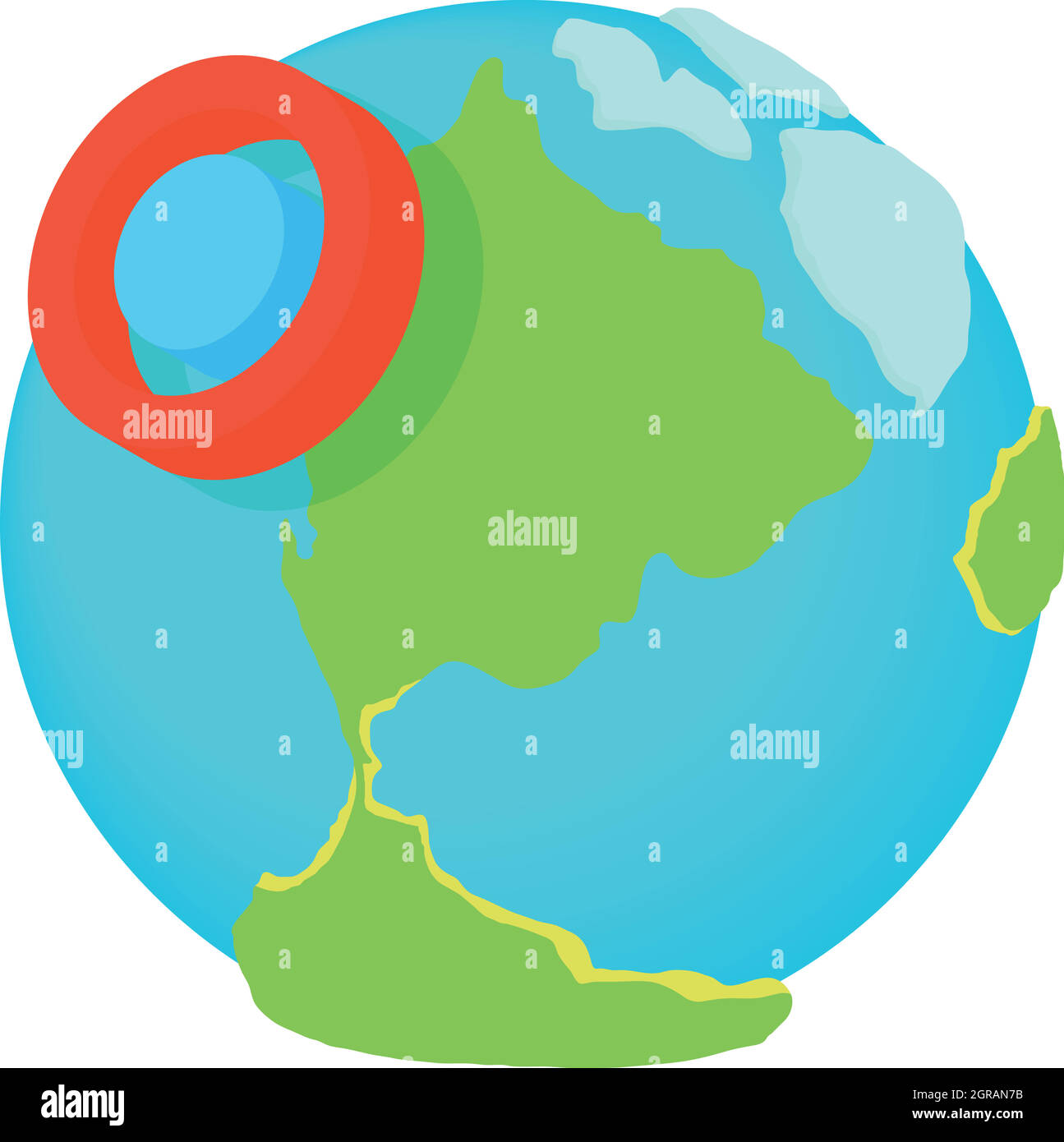 Mark on map of earth icon, cartoon style Stock Vector Image & Art - Alamy