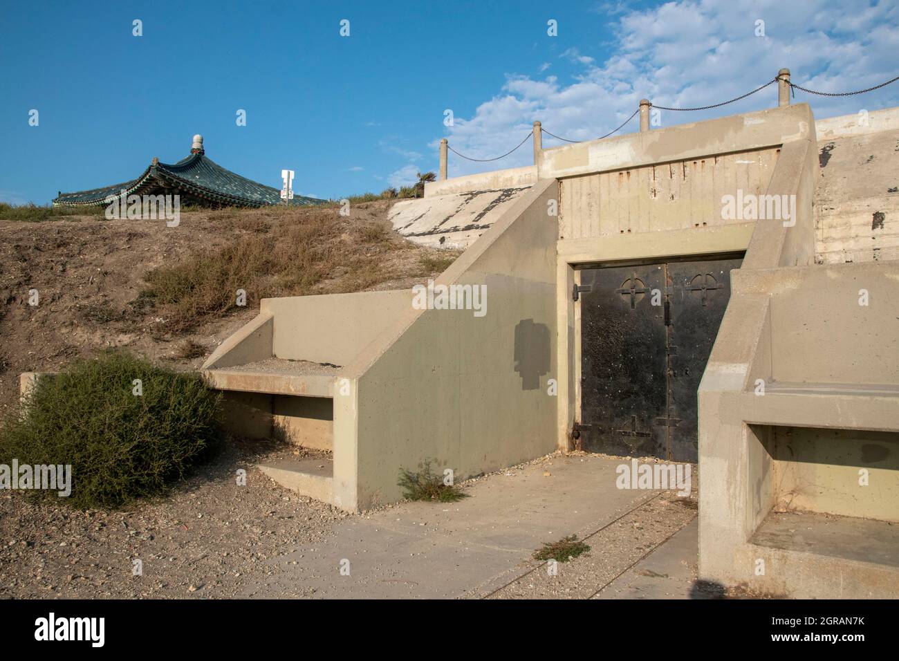 The Korean Friendship Bell sits on a cliff overlooking the Pacific ...