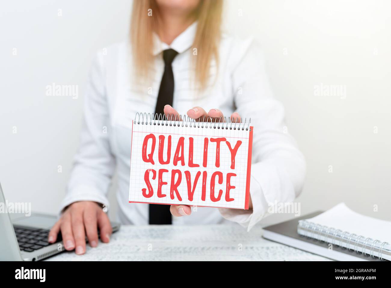 Text showing inspiration Quality Service. Concept meaning how well ...