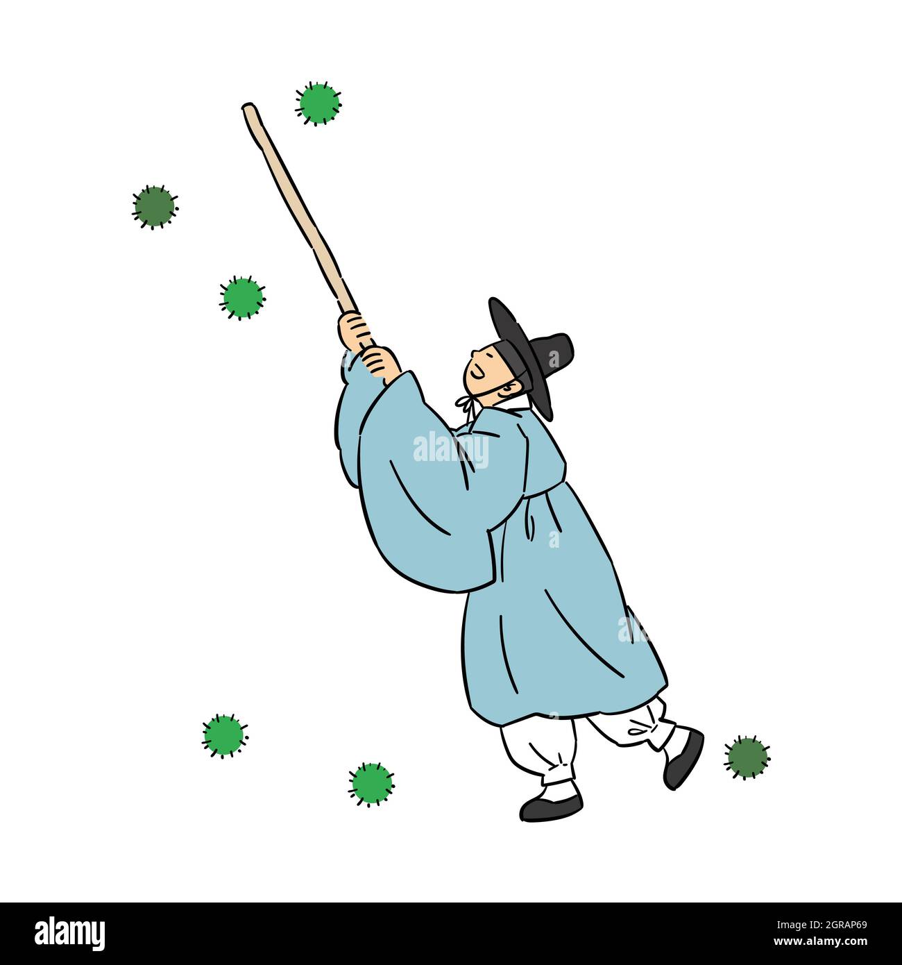 Seonbi, Korean scholar with Hanbok holding Jeongan chestnut Stock Photo ...