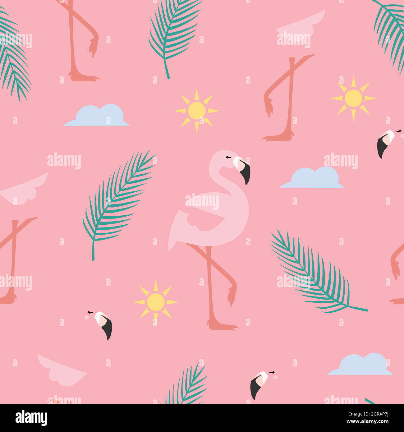Tropical flamingo seamless pattern vector Stock Vector Image & Art - Alamy