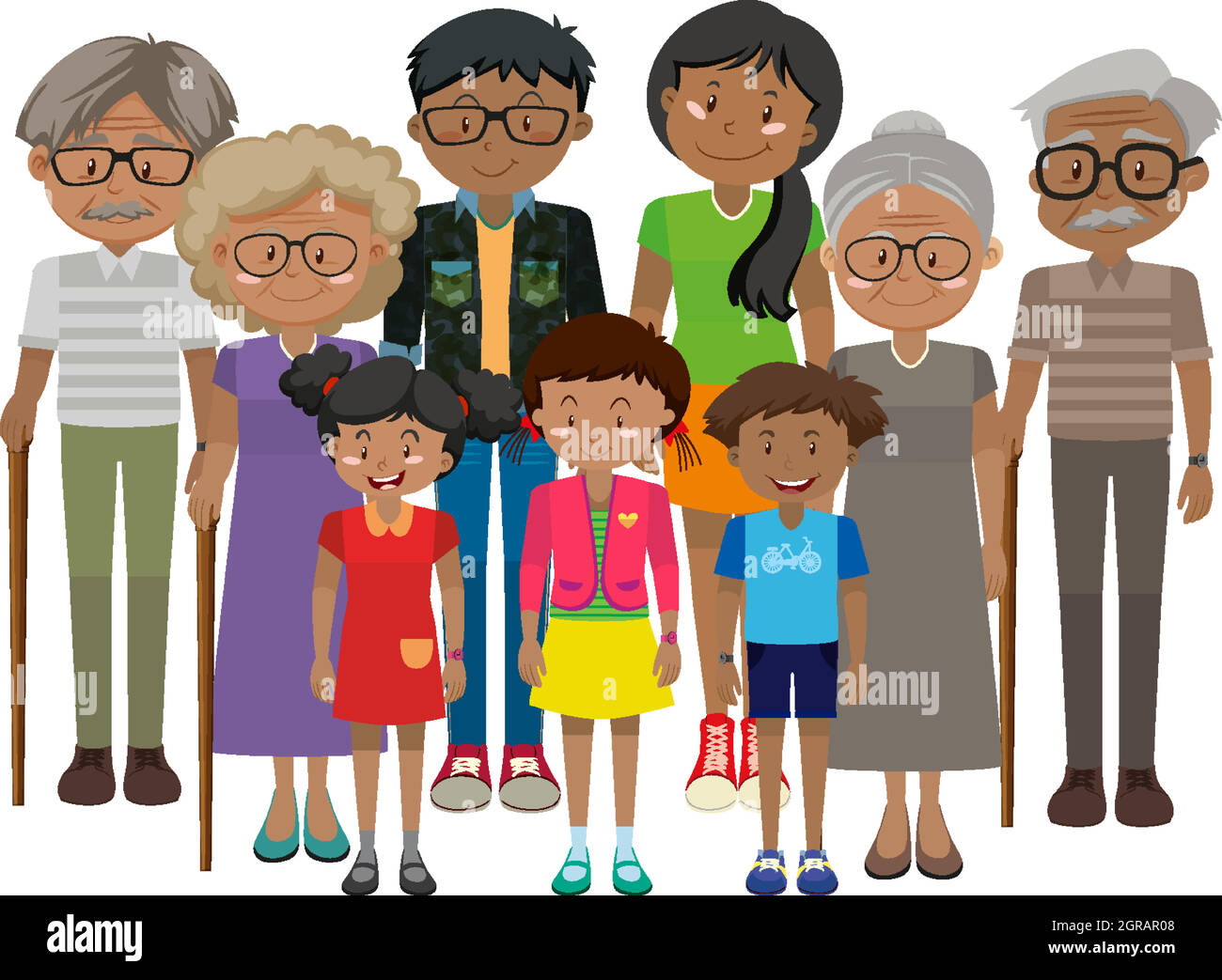 Member of family cartoon character on white background Stock Vector ...