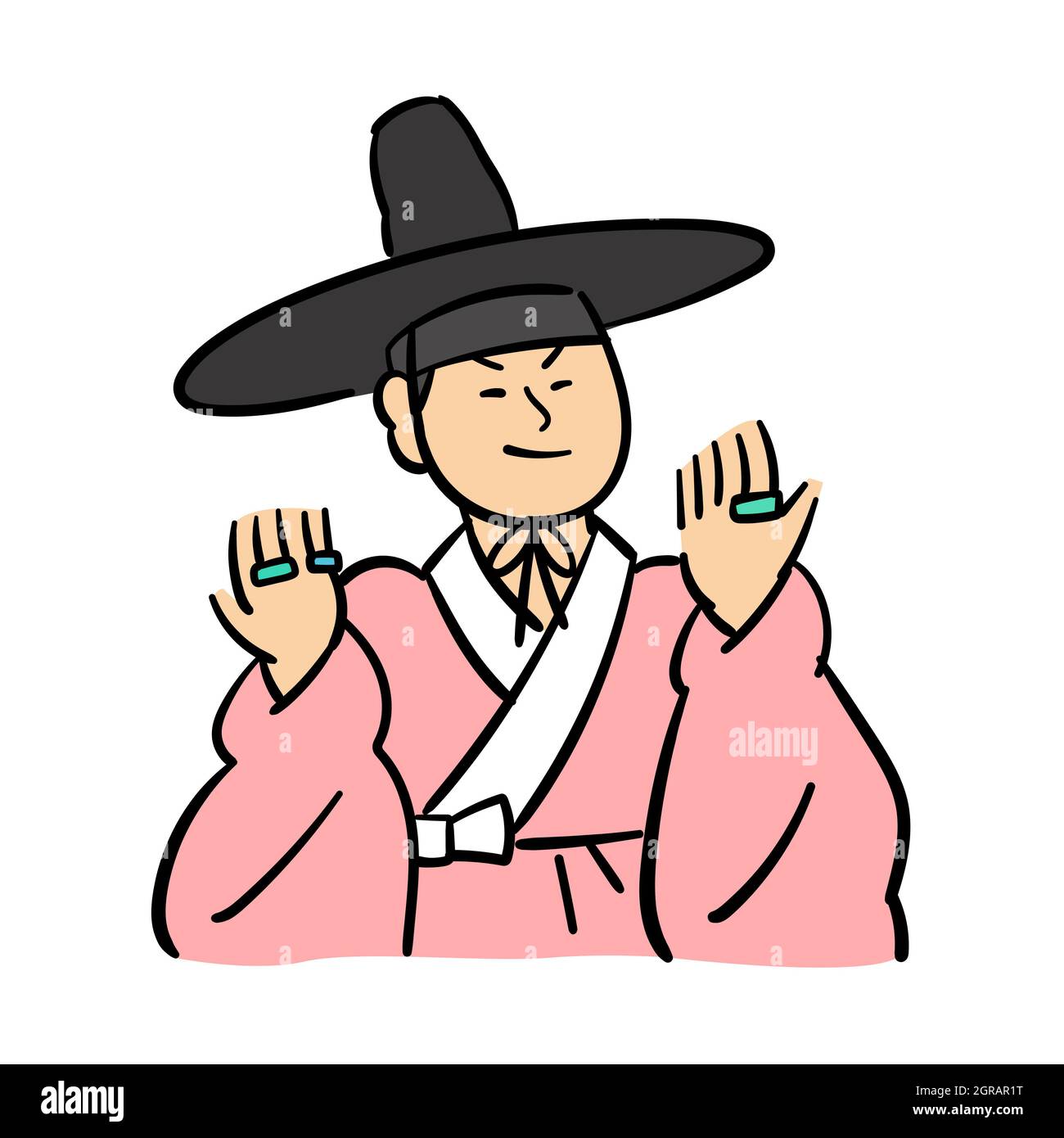 Seonbi, Korean scholar with Hanbok holding Chuncheon jade Stock Photo ...