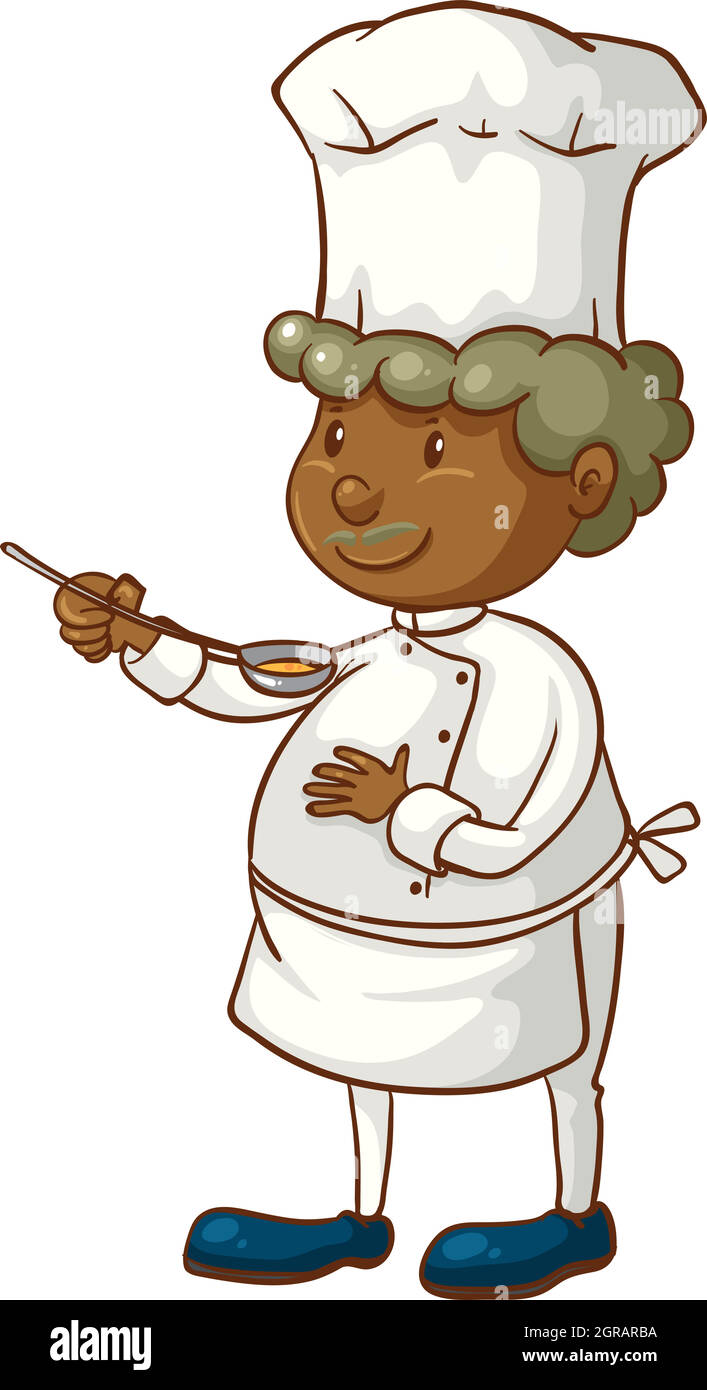 Chef man tasting food Stock Vector Images - Alamy