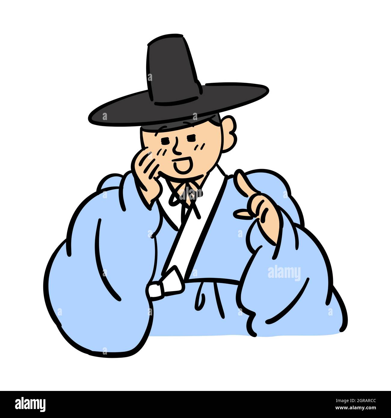 shy Seonbi, Korean scholar with Hanbok holding Stock Photo - Alamy