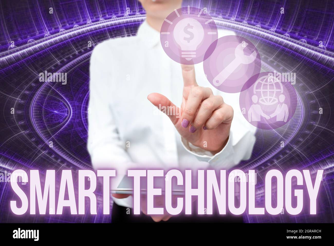 Conceptual caption Smart Technology. Business concept used to protect and prevent errors in hard ...