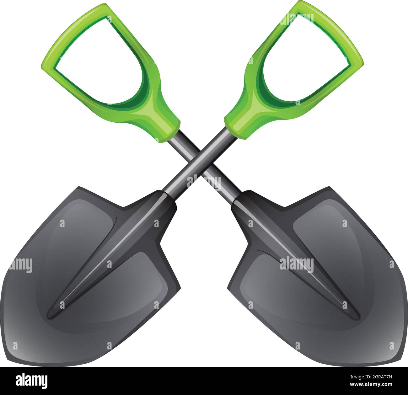 Two spades with green handle Stock Vector Image & Art - Alamy
