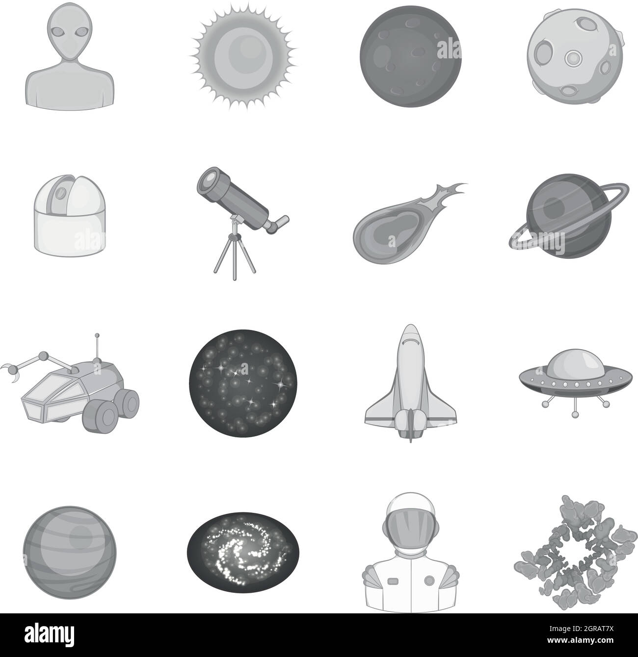 Space vector icons cosmonaut Cut Out Stock Images & Pictures - Alamy