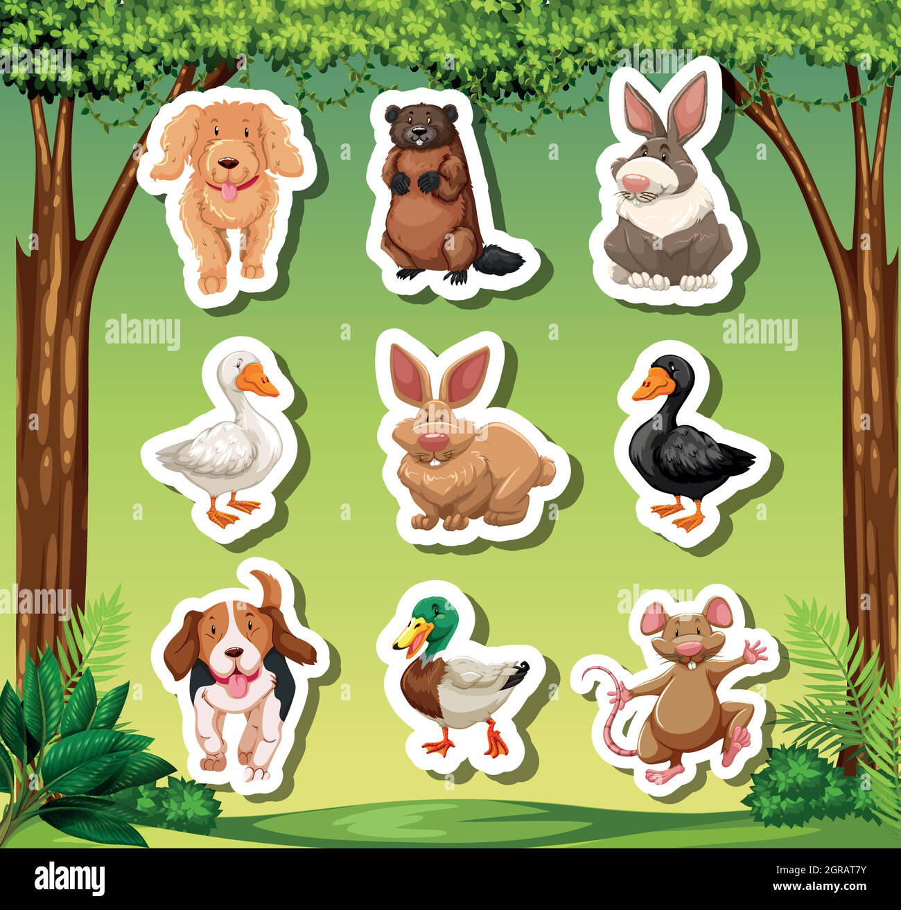 Set of animal sticker Stock Vector Image & Art - Alamy