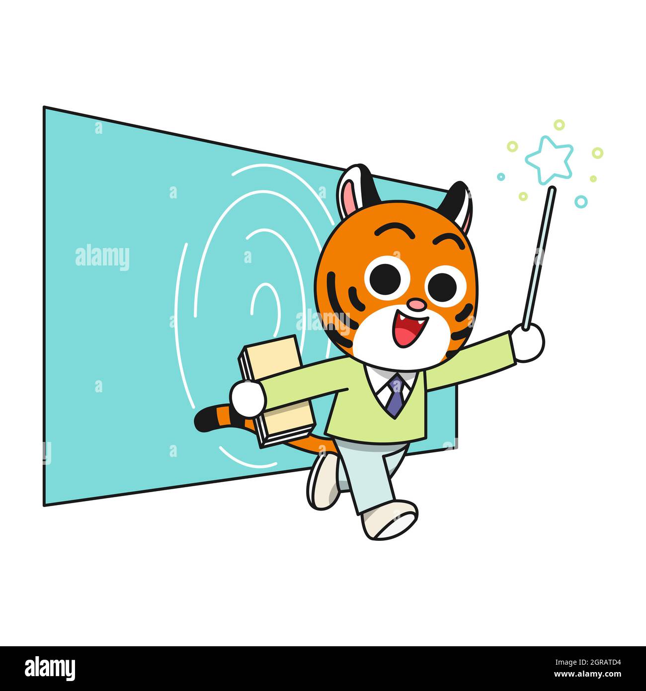 tiger teacher character, child education concept Stock Photo - Alamy