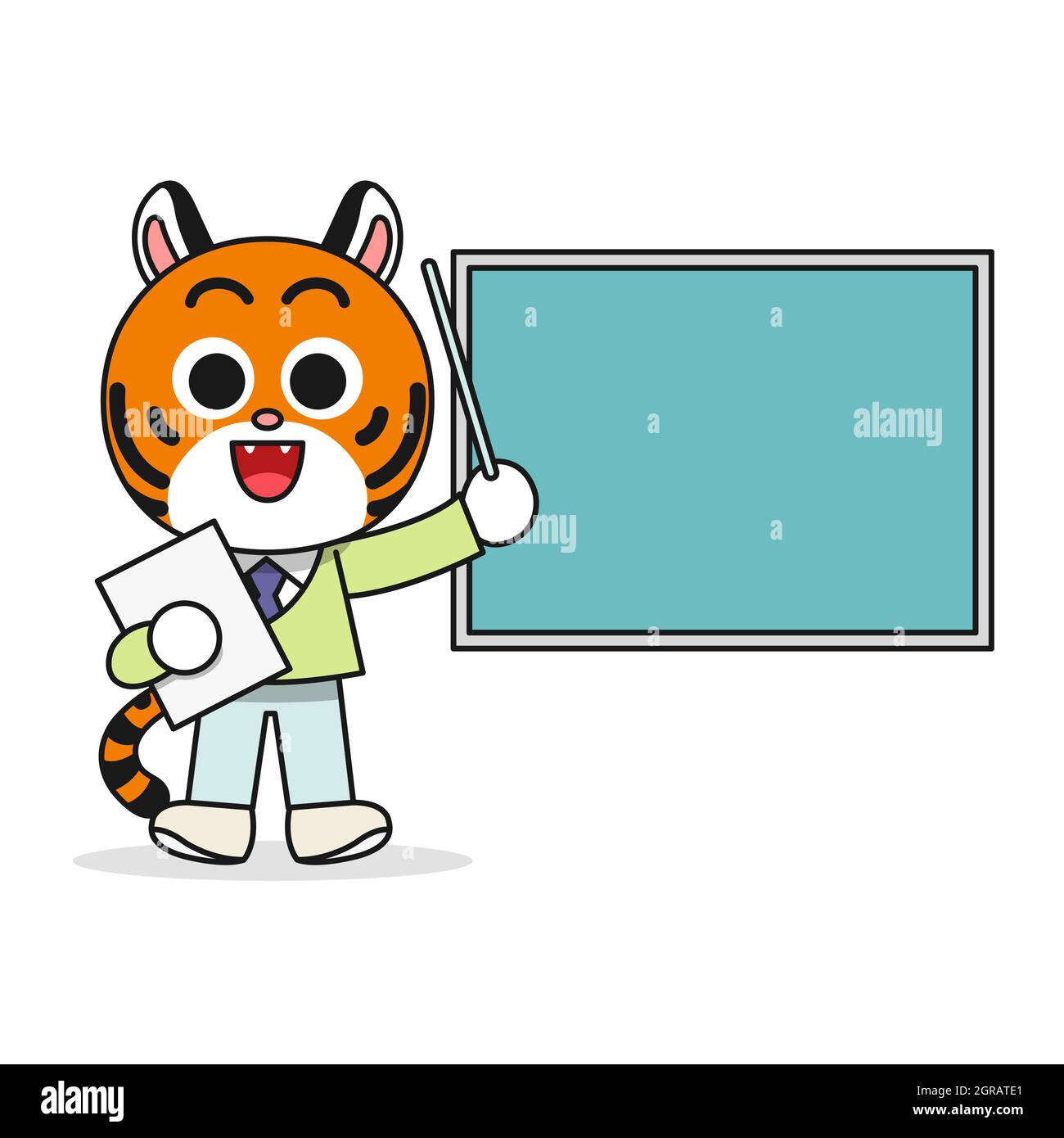 tiger teacher character, child education concept Stock Photo - Alamy