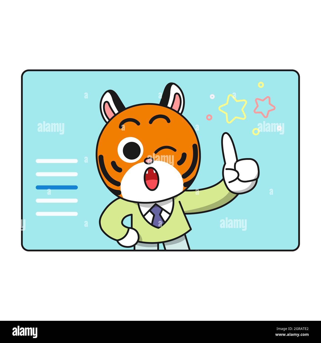 tiger teacher character, child education concept Stock Photo - Alamy