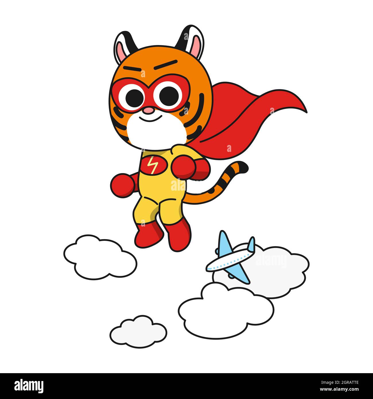 super hero tiger character, child education concept Stock Photo - Alamy