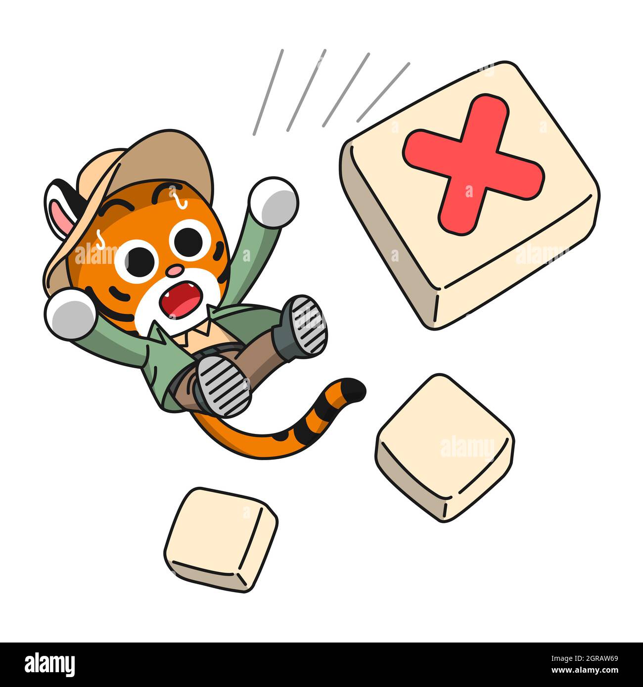 adventurer tiger character, child education concept Stock Photo - Alamy