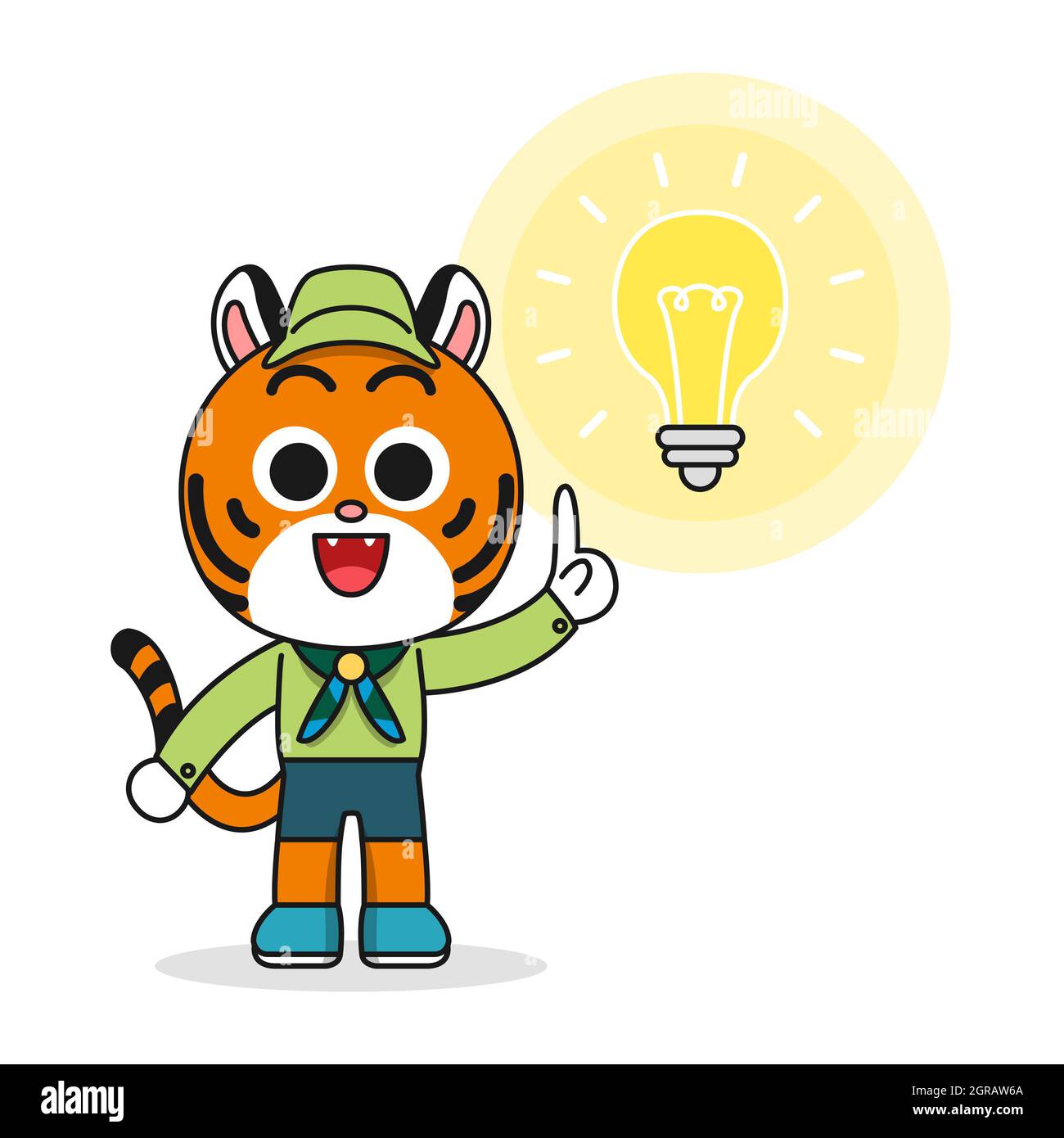adventurer tiger character, child education concept Stock Photo - Alamy