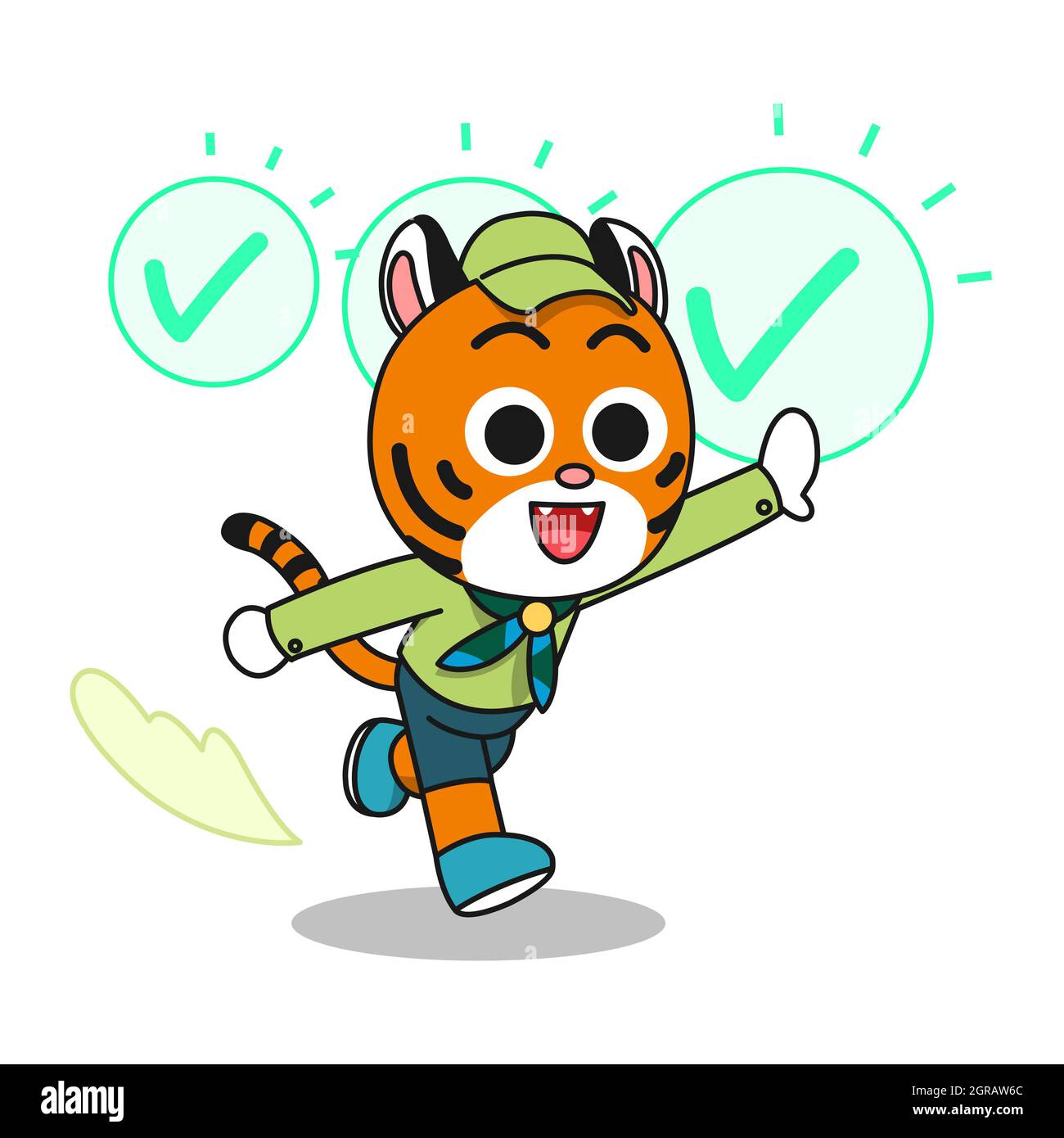 adventurer tiger character, child education concept Stock Photo - Alamy