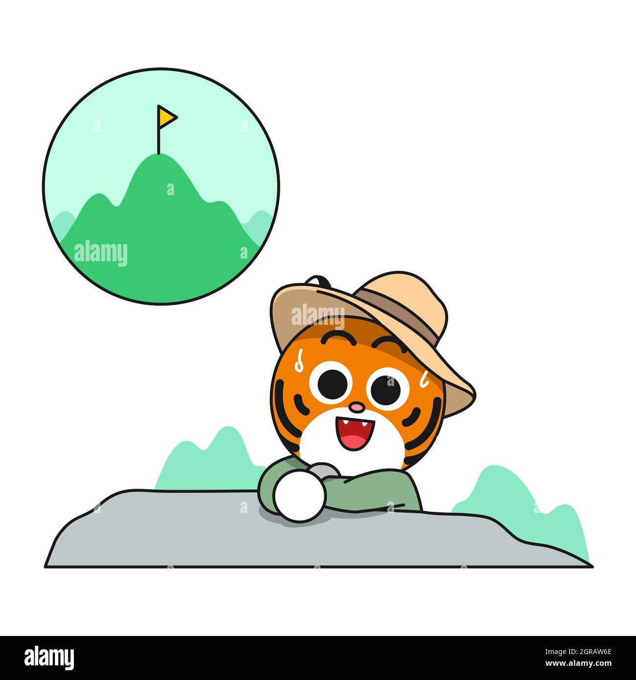 adventurer tiger character, child education concept Stock Photo - Alamy