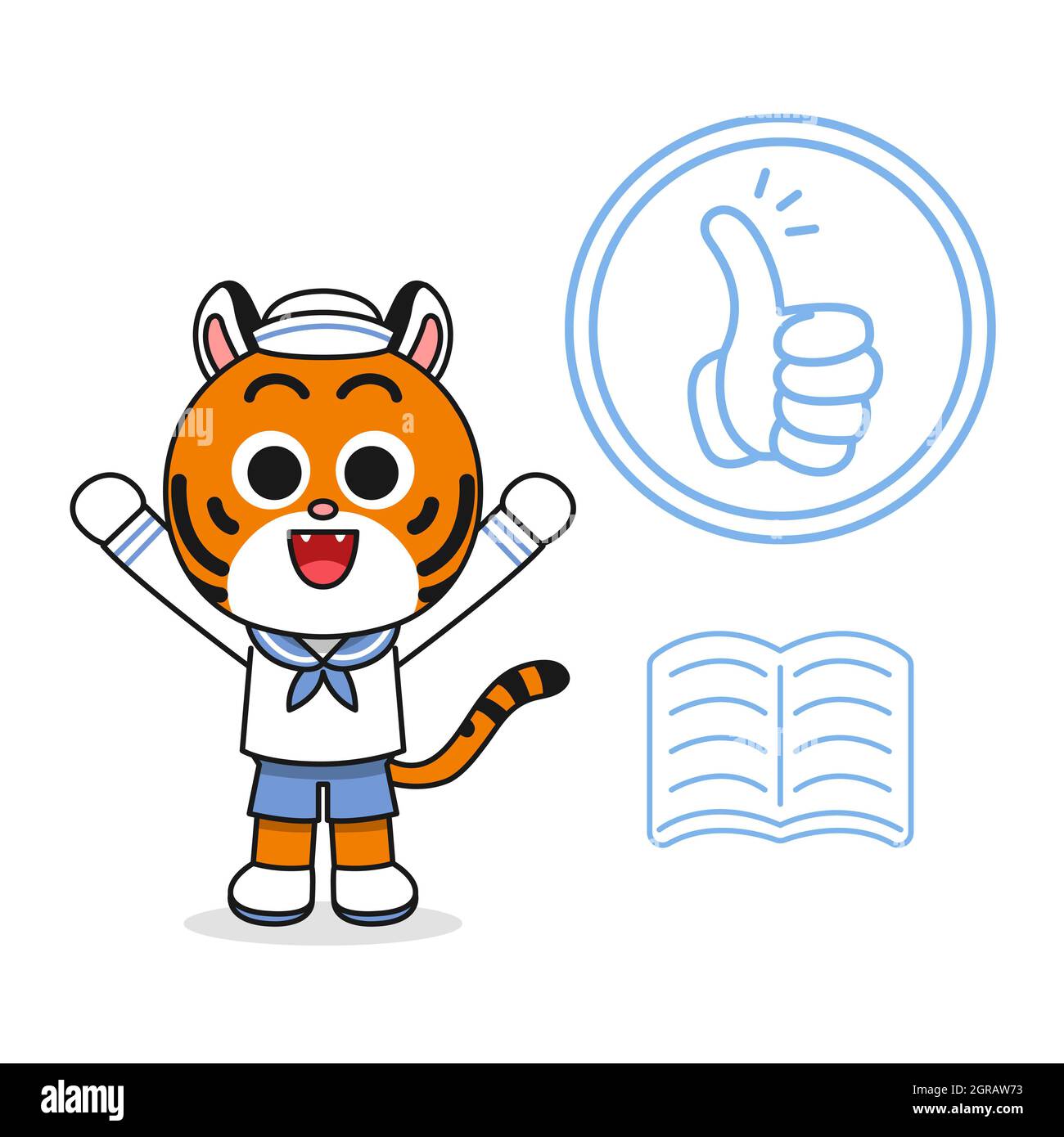adventurer tiger character, child education concept Stock Photo - Alamy