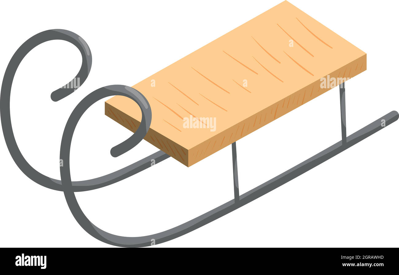 Wooden sled icon, cartoon style Stock Vector Image & Art - Alamy