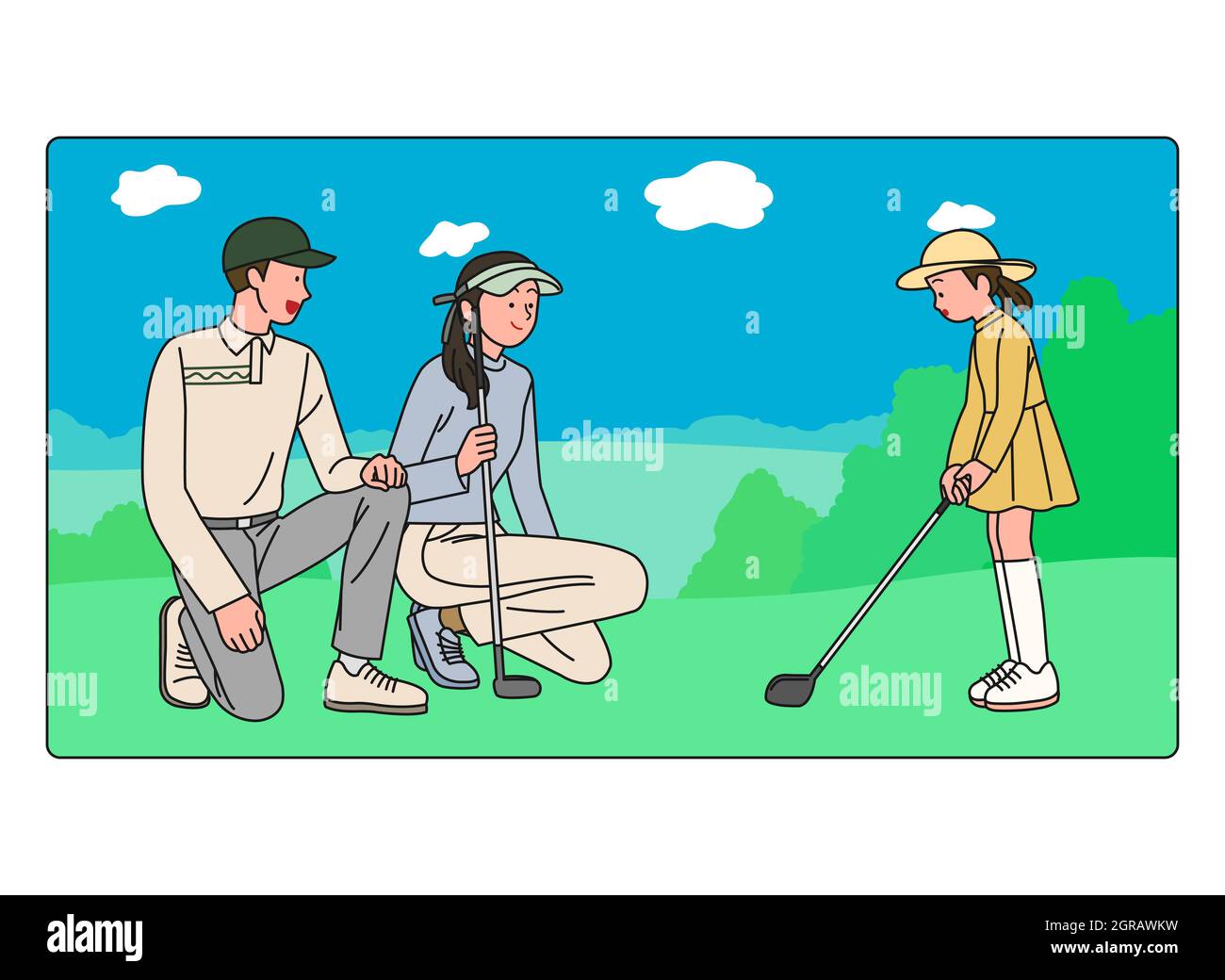 Family playing golf Cut Out Stock Images & Pictures - Alamy
