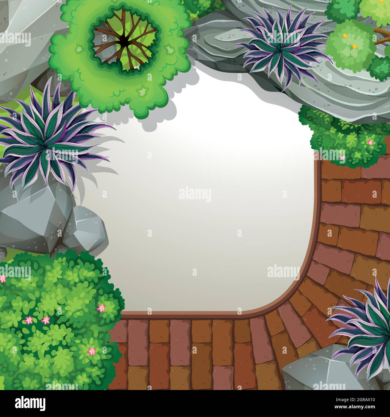 Border of the path of the garden Stock Vector Images - Alamy