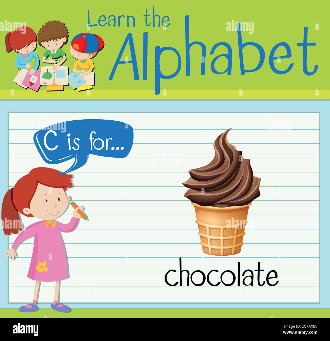 Flashcard letter C is for chocolate Stock Vector Image & Art - Alamy