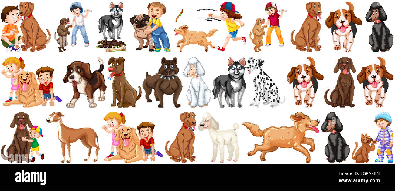 Set of dog cartoon character Stock Vector Image & Art - Alamy