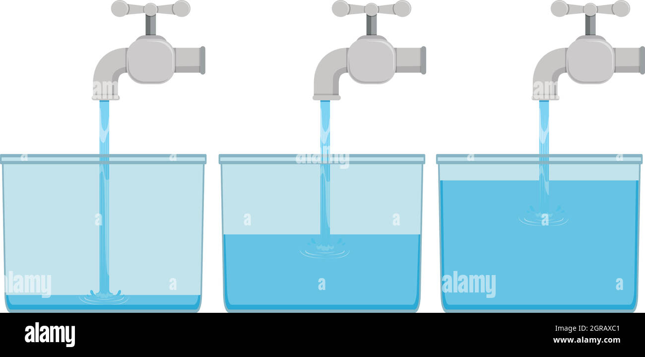Tap water in buckets Stock Vector Image & Art - Alamy