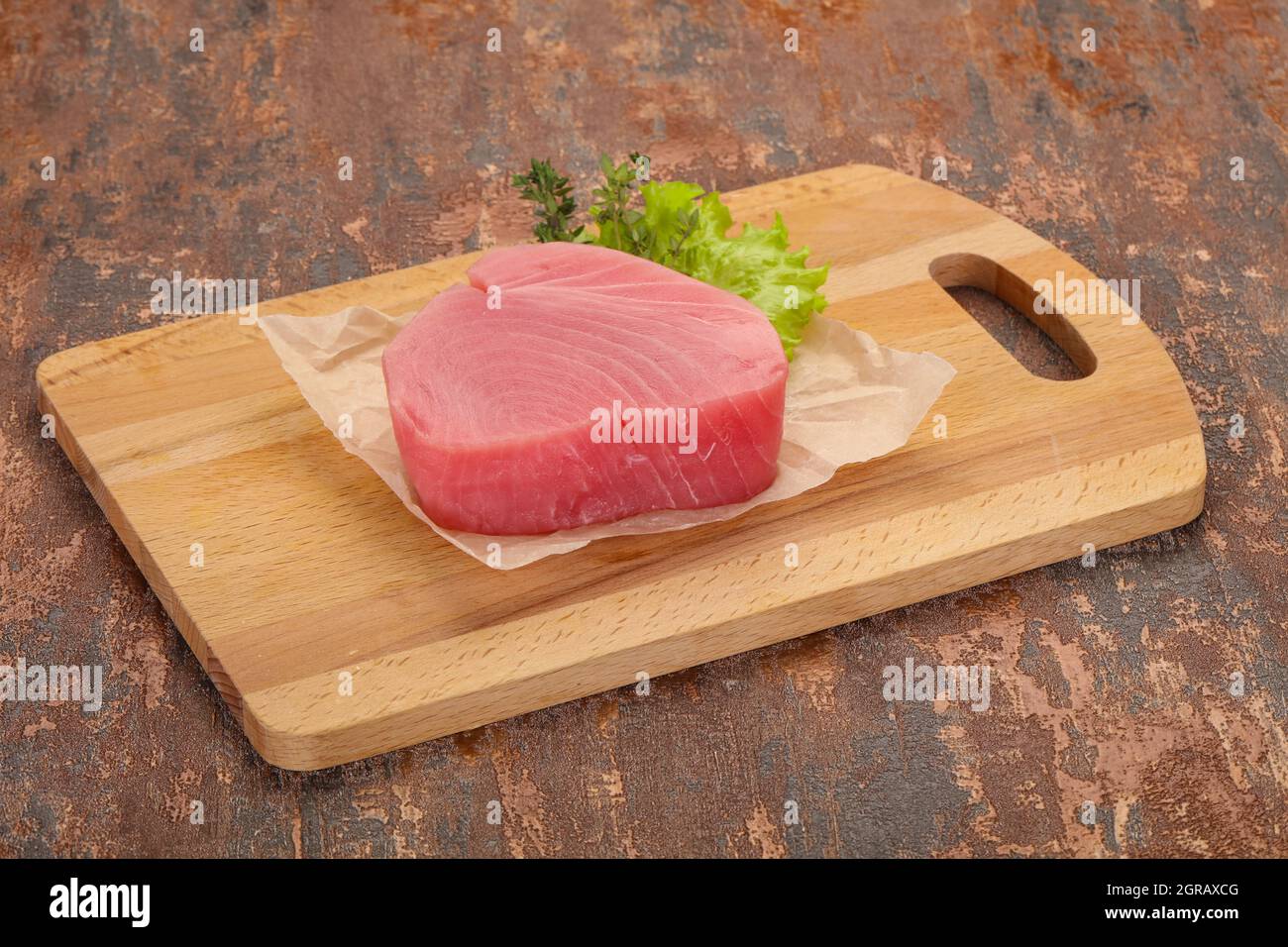 Raw tuna steak ready for cooking Stock Photo - Alamy