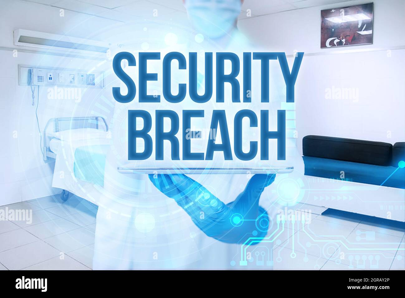 Hand writing sign Security Breach. Internet Concept incident that ...