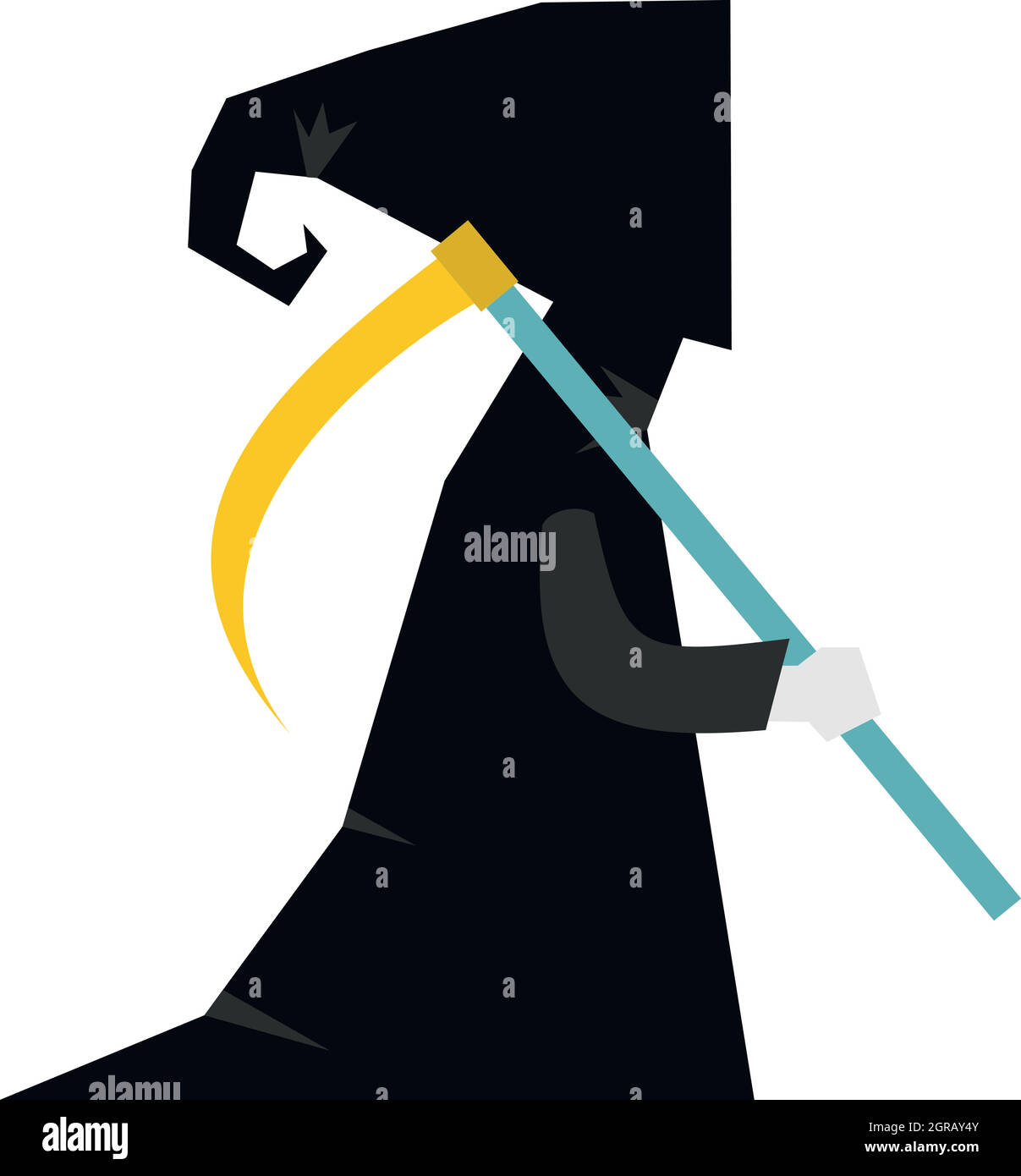 Death with scythe icon, flat style Stock Vector Image & Art - Alamy