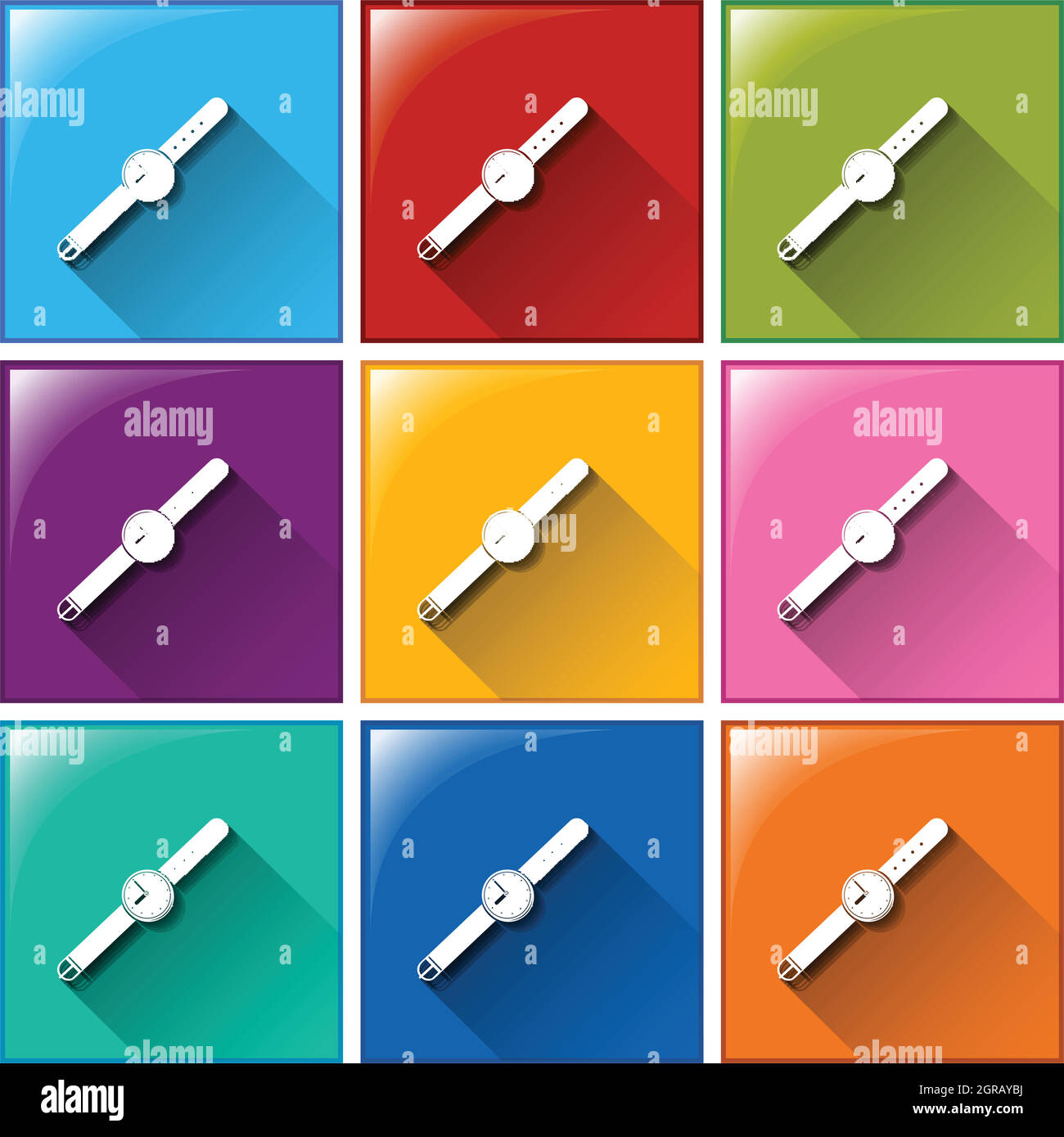 Red wrist watch isolated Stock Vector Images - Alamy