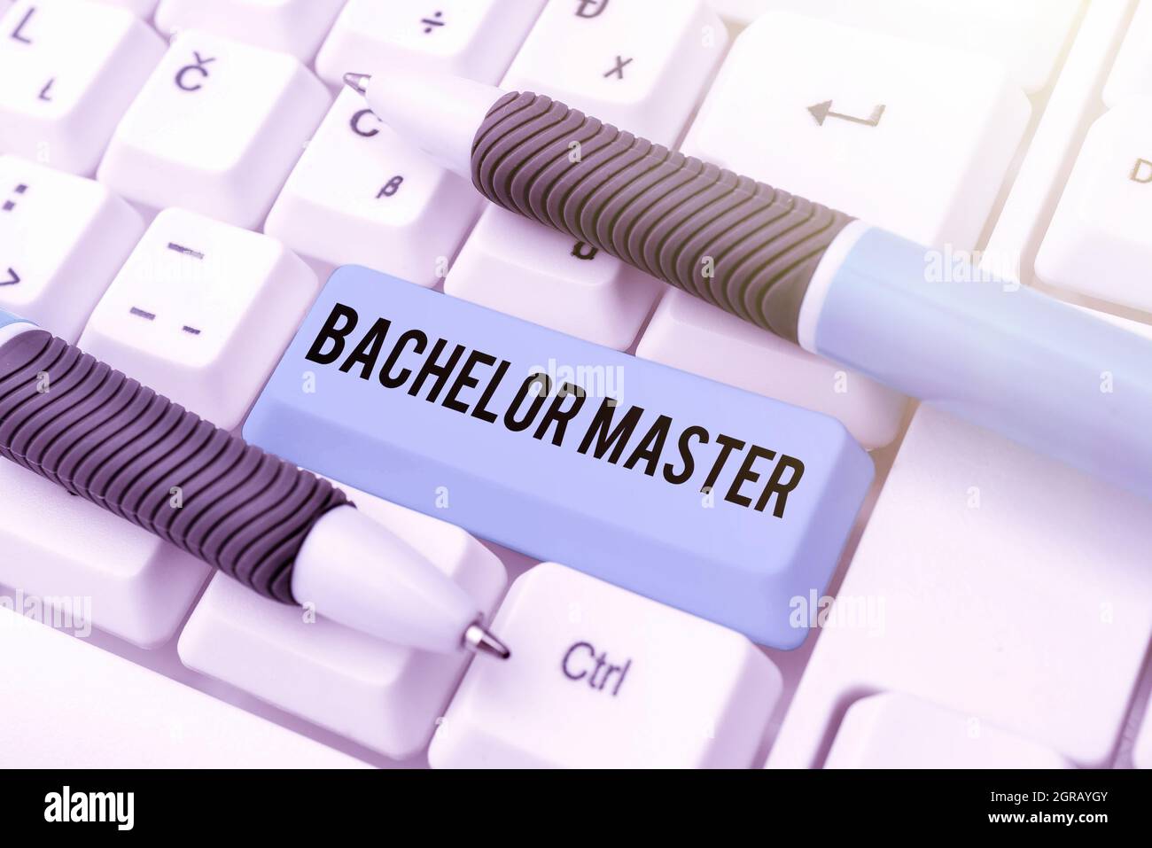 Hand writing sign Bachelor Master. Internet Concept An advanced degree ...