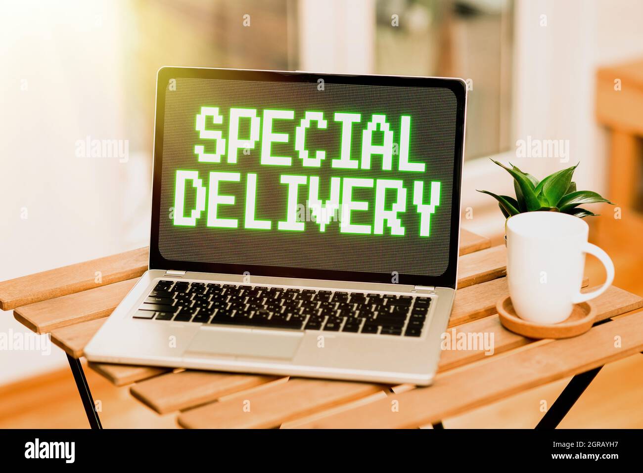 Text caption presenting Special Delivery. Business idea delivery of a ...
