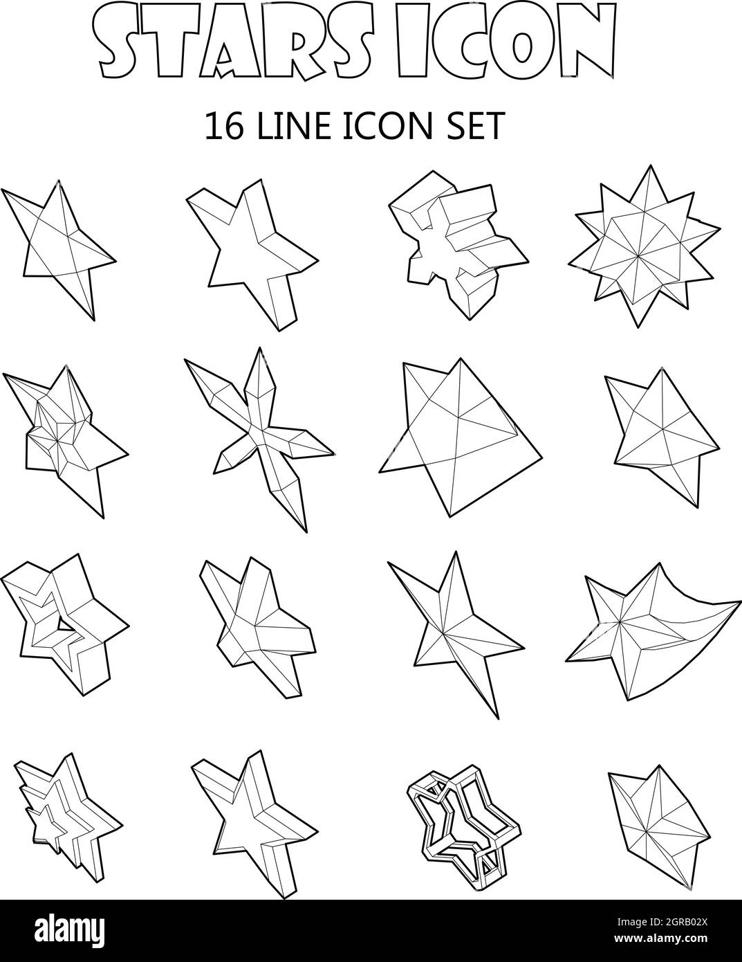 Star icons set in Cut Out Stock Images & Pictures - Alamy