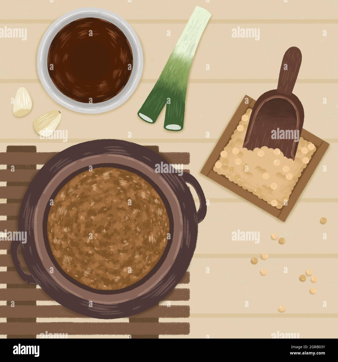 famous Korean food, Ganjang soy sauce and Doenjang soybean paste Stock ...