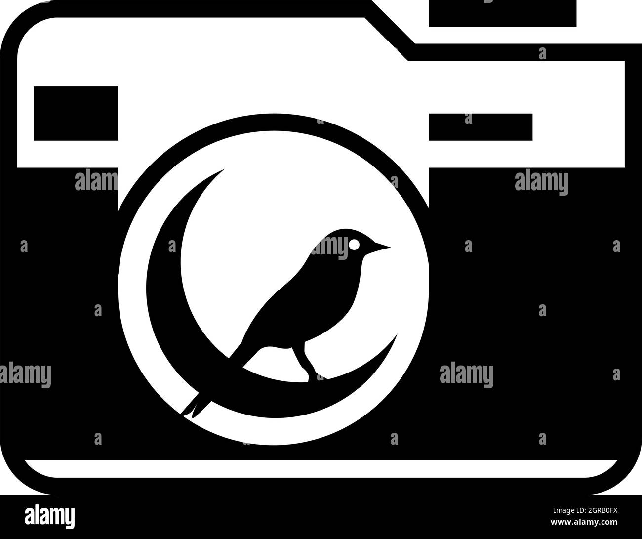 Photo camera with bird in the lens icon Stock Vector Image & Art - Alamy