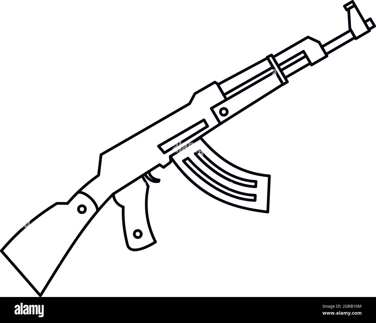 Submachine gun icon, outline style Stock Vector Image & Art - Alamy